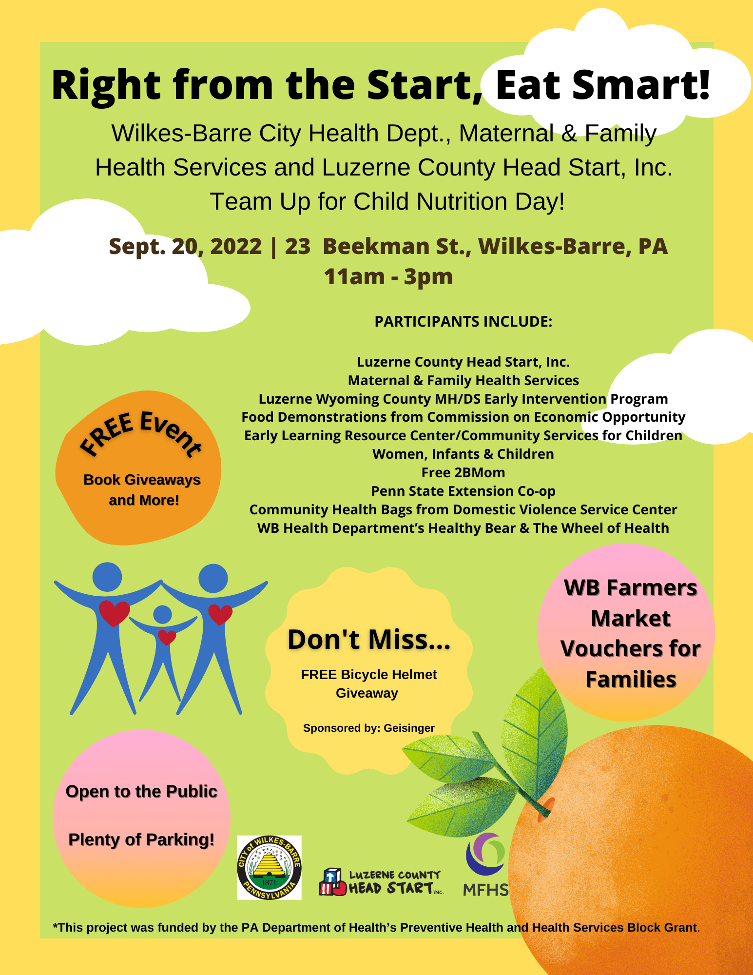 LCHS to Hold Sept. Childhood Nutrition Event - Luzerne County Head Start